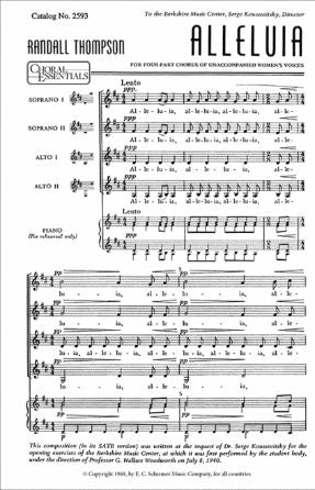 Alleluia SSAA - Randall Thompson