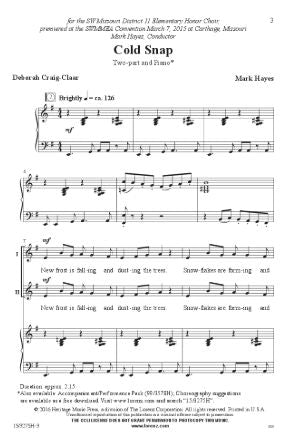 Cold Snap SATB - Mark Hayes
