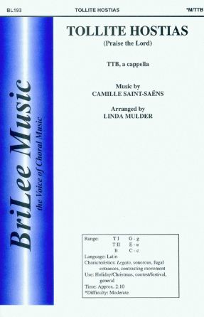 Tollite Hostias TTB - Camille Saint-Saens, Arr. Linda Mulder